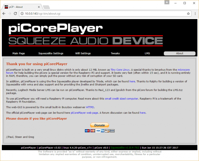 piCorePlayer installation and configuration | HiFiBerry