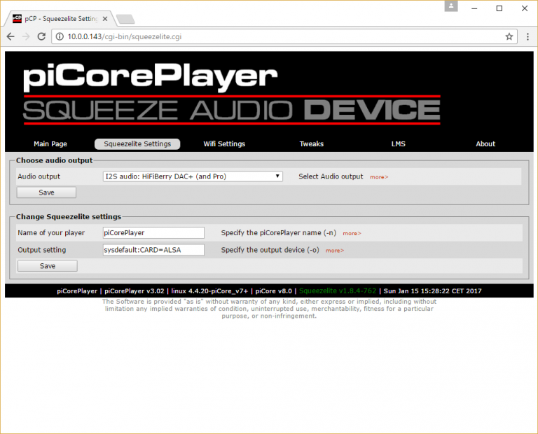 piCorePlayer installation and configuration | HiFiBerry