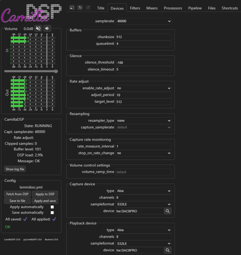 CamillaDSP in the Pi5/DAC8x | HiFiBerry